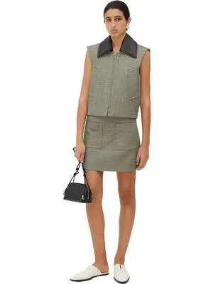 BOTTEGA  VENETA Bottega Veneta Melange Cotton Gilet - Green/fennel/white