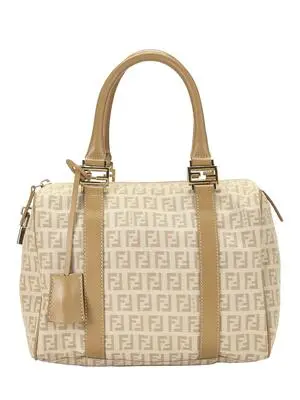 Fendi Zucchino Boston Bag - Beige