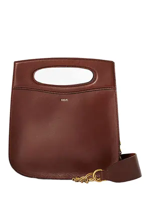 Soeur Cheri Leather Tote Bag - Brown