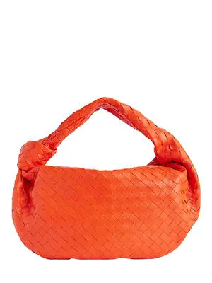 Bottega Veneta Jodie Small Leather Top-handle Bag - Orange-gold