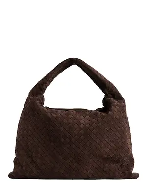 Bottega Veneta Hop Large Suede Shoulder Bag - Fondant-m Brass