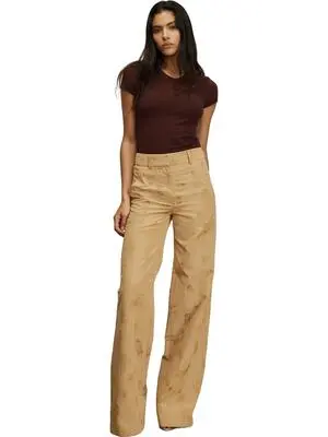 Veronica Beard Cole Wide-Leg Trousers Sand