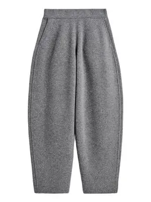 Cos Merino Wool Barrel-leg Pants - Gray
