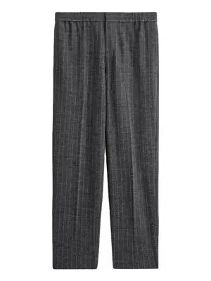 Cos Relaxed Elasticated Pinstriped Trousers Gray