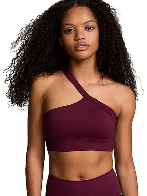 Pink Relay One-shoulder Sports Bra Purple