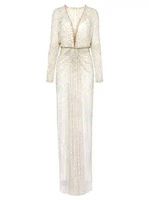 Jenny Packham Nina Embellished Maxi Dress - Neutrals