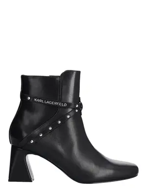 Karl Lagerfeld 65mm Beata Leather Boots - Black