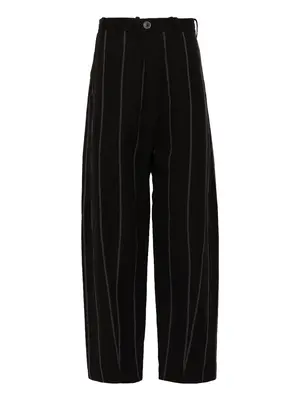JAN JAN VAN ESSCHE Stripped Trousers - Black