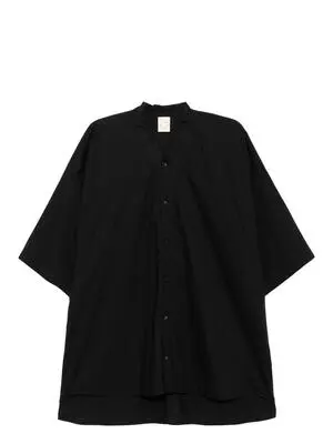 JAN JAN VAN ESSCHE Collarless Shirt - Black