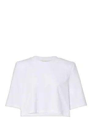 Isabel Marant Zaely Cropped Cotton T-shirt - White
