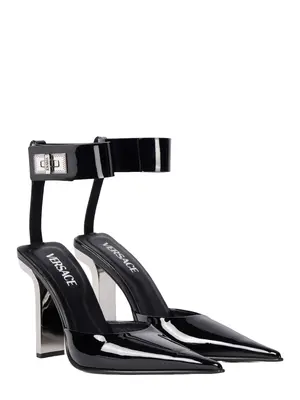 Versace Patent Leather Slingback Pumps - Black