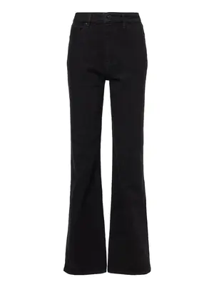 FRAME Arrow High-rise Flared Jeans - Black