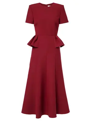 Roland Mouret Crêpe Midi Dress - Burgundy