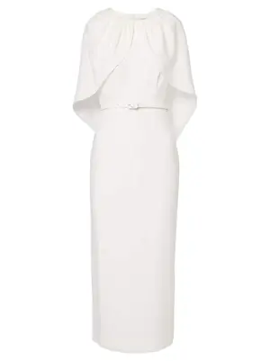 Roland Mouret Caped Satin Crêpe Midi Dress - White