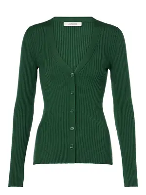 Dorothee Schumacher Essential Ease Wool And Silk-blend Cardigan - Green