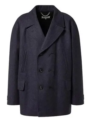 MAISON MARGIELA Wool Pea Coat - Blue