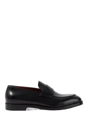 Zegna Leather Penny Loafers - Black