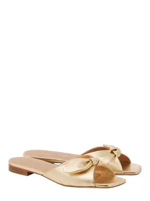 MALONE SOULIERS Vargas 10 Metallic Leather Mules - Gold