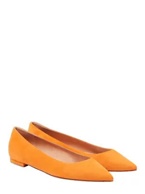 GIANVITO ROSSI Suede Ballet Flats - Orange