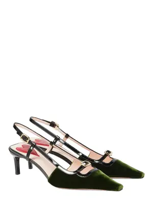 ROGER VIVIER Viv' Canard Slingback Pumps - Green