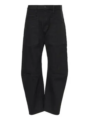 NILI LOTAN Shon High-rise Barrel-leg Jeans In Cream - Black