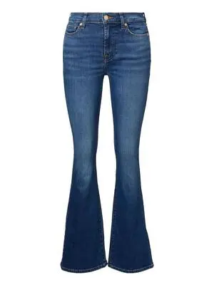 7 For All Mankind 7 For All Mankind Mid-Rise Flare Jeans In Chicory Coffee Blue