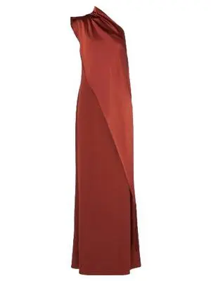 TALLER MARMO Berenson Fringed One-shoulder Gown - Orange