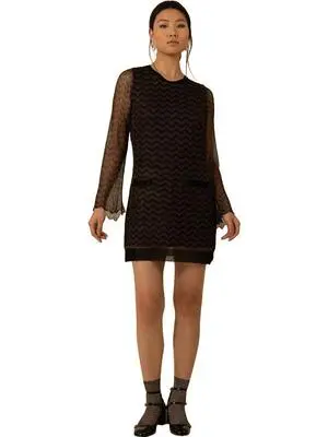 Hale Bob Hale Bob Madelynn Lurex Knit Mini Dress Black