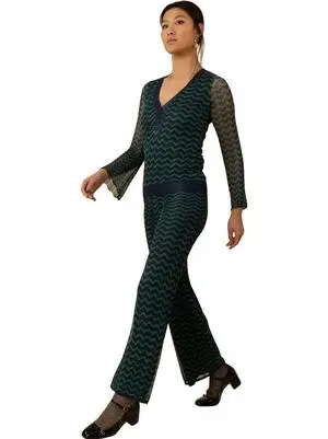 Hale Bob Edith Lurex Knit Pants - Black