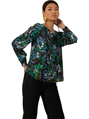 Hale Bob Averie Silk Top - Green