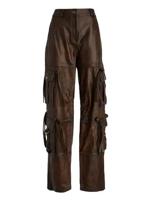 ANDREADAMO ANDREĀDAMO Leather Straight-Leg Trousers