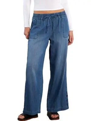 BILLY T Hero High-waist Wide-leg Pants - Denim Rr Stripes