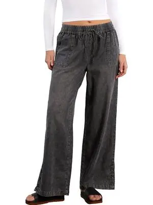 BILLY T Hero High-waist Wide-leg Pants - Grey
