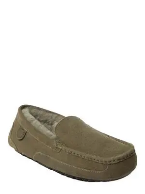 DEARFOAMS Fireside Melbourne Shearling Moccasin Slipper - Loden