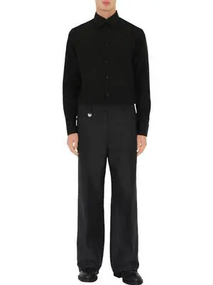 Burberry Slim Fit Cotton Silk Tuxedo Shirt - Black