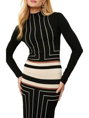 SOLID & STRIPED Solid & Striped The Everly Mixed Print Sweater