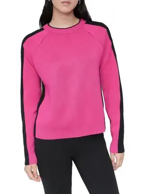 Dkny DKNY Contrast Colorblocked Crewneck Sweater Wild Berry/black