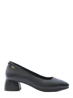 VISCATA Milan Leather Block Heel Slip-ons - Black