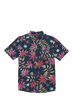 Volcom Floral Motion Short Sleeve Button-up Shirt - Navy