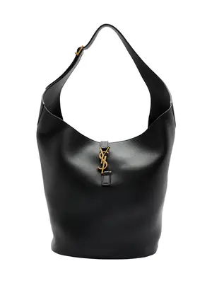 SAINT LAURENT Saint Laurent Le 5 Á Large Grained Leather Bucket Bag