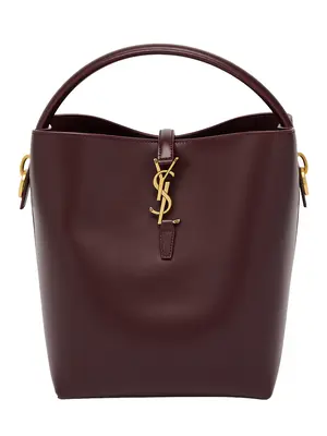Saint Laurent Saint Laurent Le 37 Small Leather Bucket Bag Burgundy