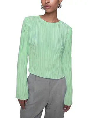 Rebecca Minkoff Calista Pleated Top - Light Green