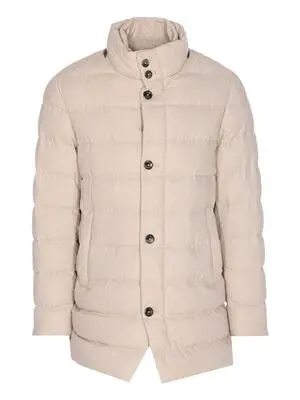 Herno Single-breasted Down Jacket - Beige