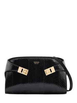 FERRAGAMO Ferragamo Hug Metallic Mini Crossbody Bag Black