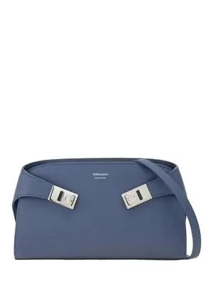 FERRAGAMO Ferragamo Hug Metallic Mini Crossbody Bag Blue