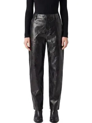 Federica Tosi Mid-rise Faux Leather Trousers - Black