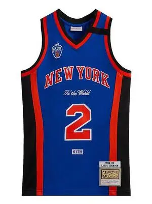 Kith Mitchell & Ness Larry Johnson Knicks Jersey - Knicks Blue/knicks Orange