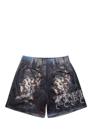 REVENGE Heaven And Hell Embroidered Shorts - Black