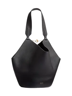 Khaite Lotus Small Calfskin Tote Bag - Black