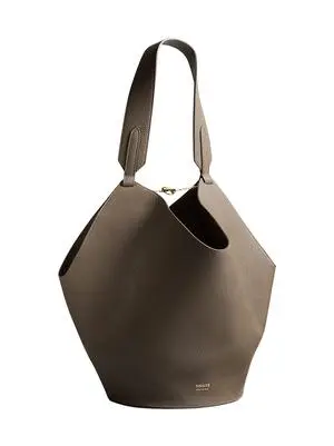 Khaite Khaite Lotus Small Calfskin Tote Bag Elephant